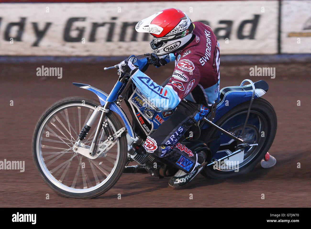 Heat 4: Piotr Swiderski in action for Lakeside - Lakeside Hammers vs ...