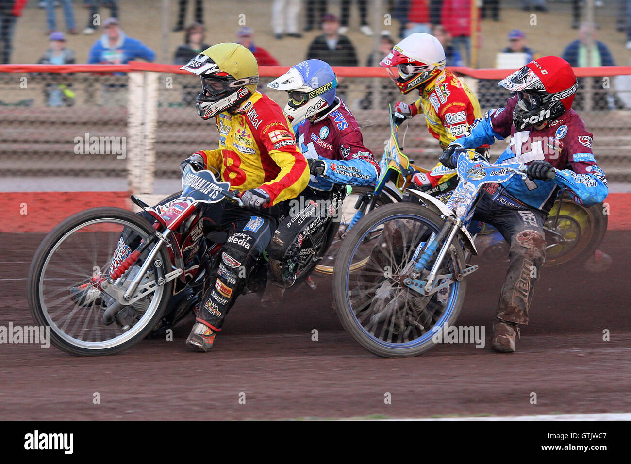 Heat 5: Ulrich Ostergaard (yellow), Peter Ljung (blue), Kauko Nieminen ...