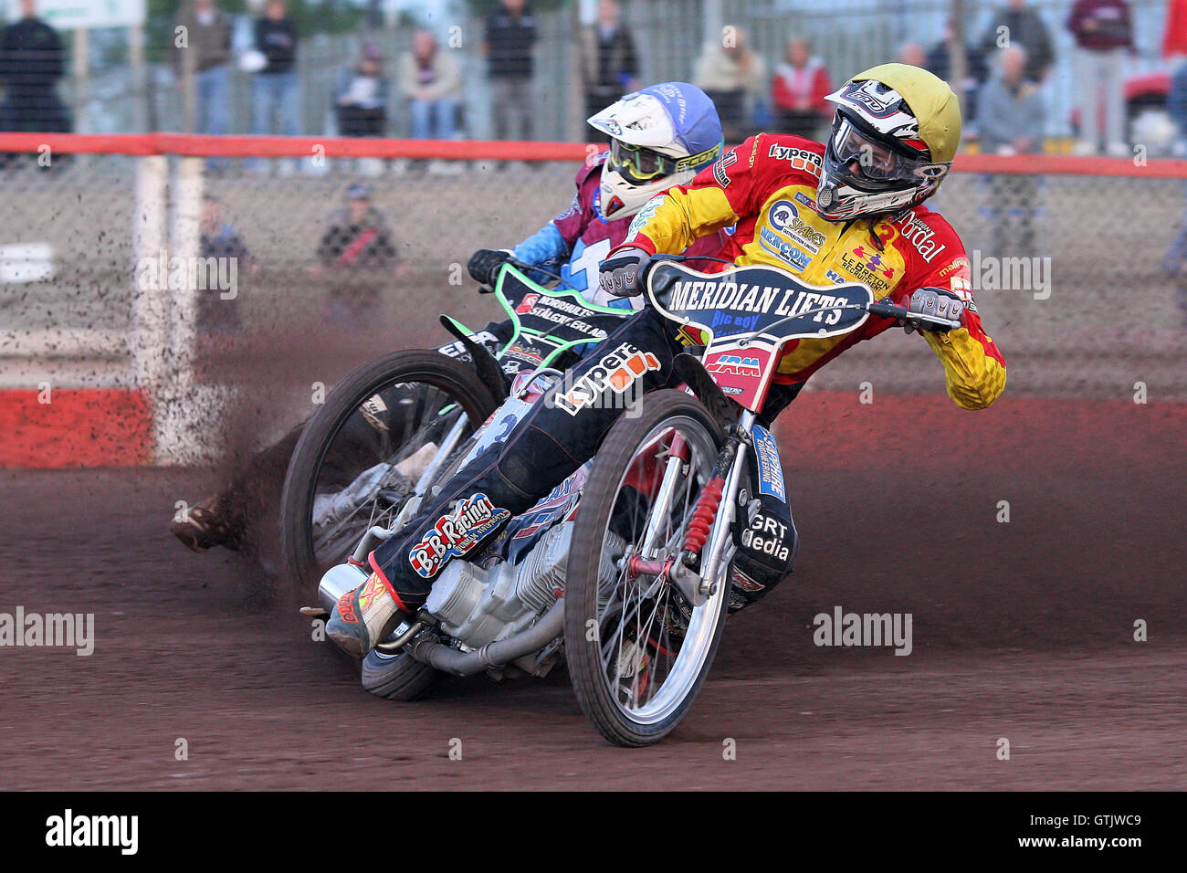 Heat 5: Ulrich Ostergaard (yellow) and Peter Ljung - Lakeside Hammers ...