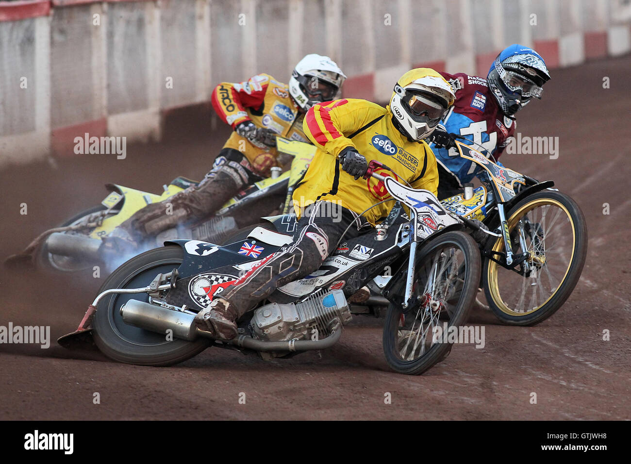 Heat 3: Ricky Ashworth (yellow), Kim Nilsson (blue) and Martin ...