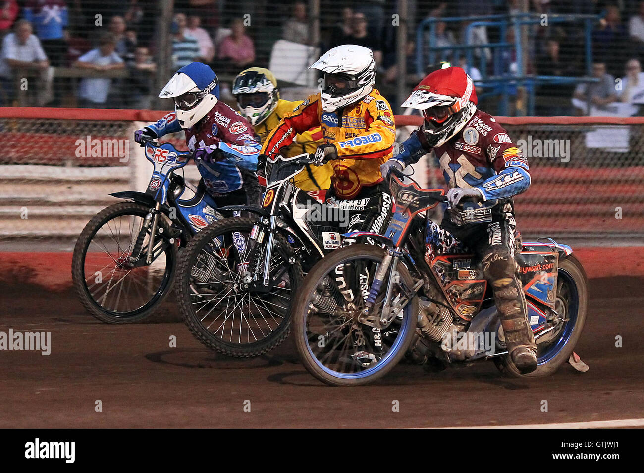 Heat 6: Sebastian Ulamek (white), Davey Watt (red), Stuart Robson (blue ...