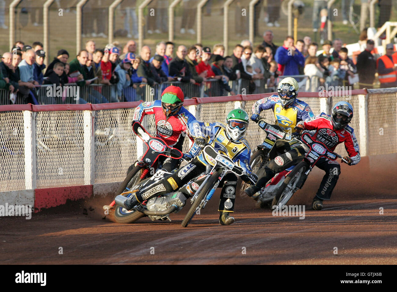 A large crowd watches a speedway meeting between Lakeside Hammers and ...