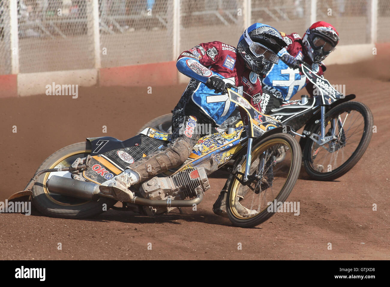Heat 4: Kim Nilsson (blue) and Lee Richardson on the way to a 5-1 for ...