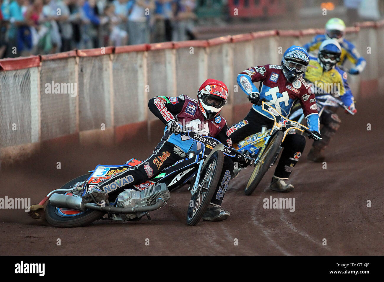 Heat 3: Peter Karlsson (red), Kim Nilsson (blue), Simon Gustafsson ...