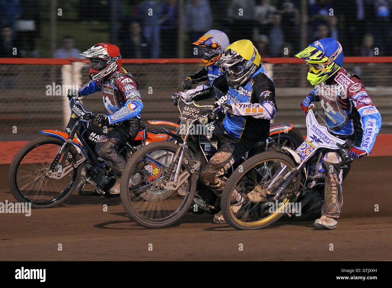 Heat 10: Peter Karlsson (red), Kim Nilsson (blue), Mads Korneliussen ...