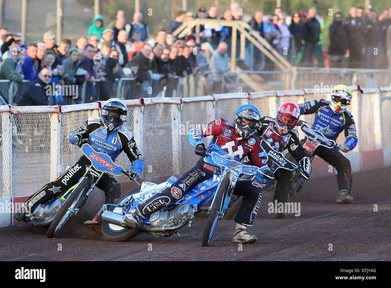 Heat 1: Lee Richardson (red), Kauko Nieminen (blue), Kenneth Bjerre ...