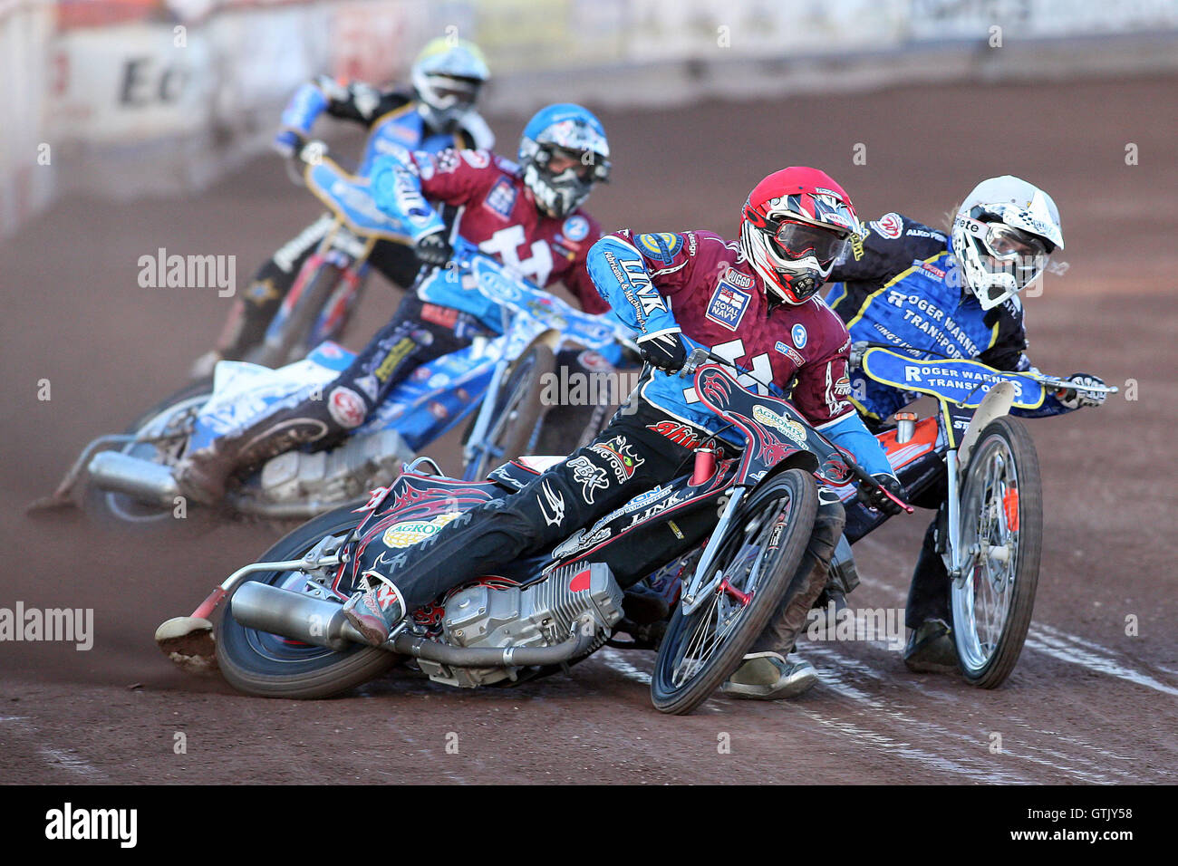 Heat 3: Adam Shields (red), Mads Korneliussen (white), Kauko Nieminen ...