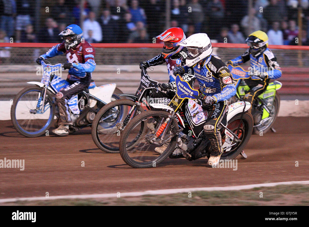 Heat 6: Niels K Iversen (white), Lee Richardson (red), Kauko Nieminen ...