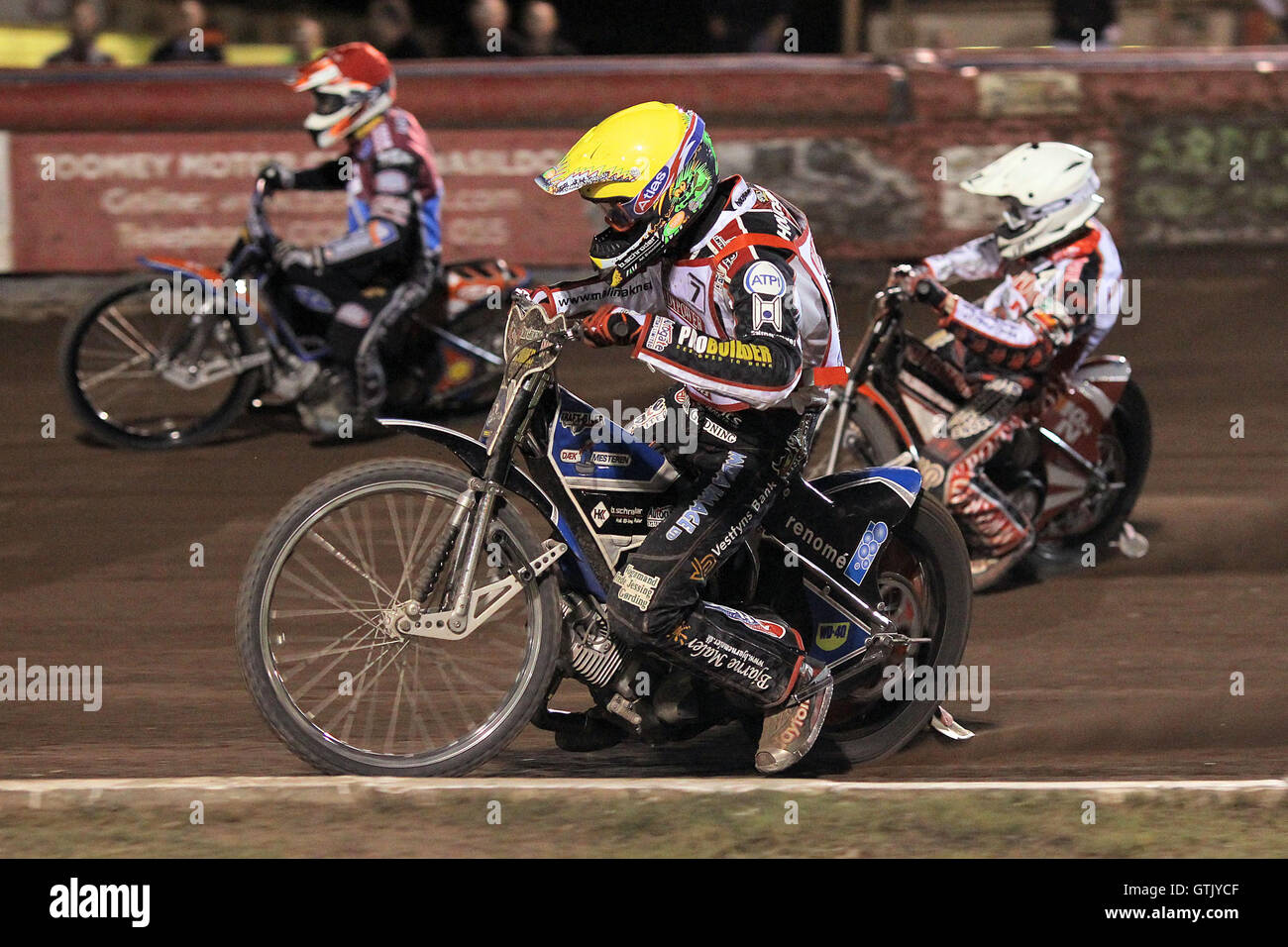 Heat 12: Patrick Hougaard (yellow), Linus Sundstrom (white) and Peter ...
