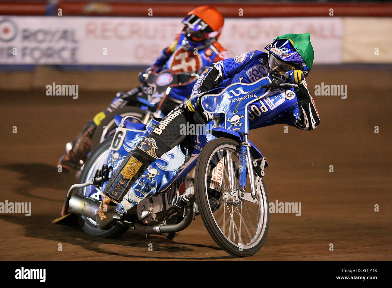 Heat 2: Freddie Eriksson (green) ahead of Ricky Kling - Lakeside ...