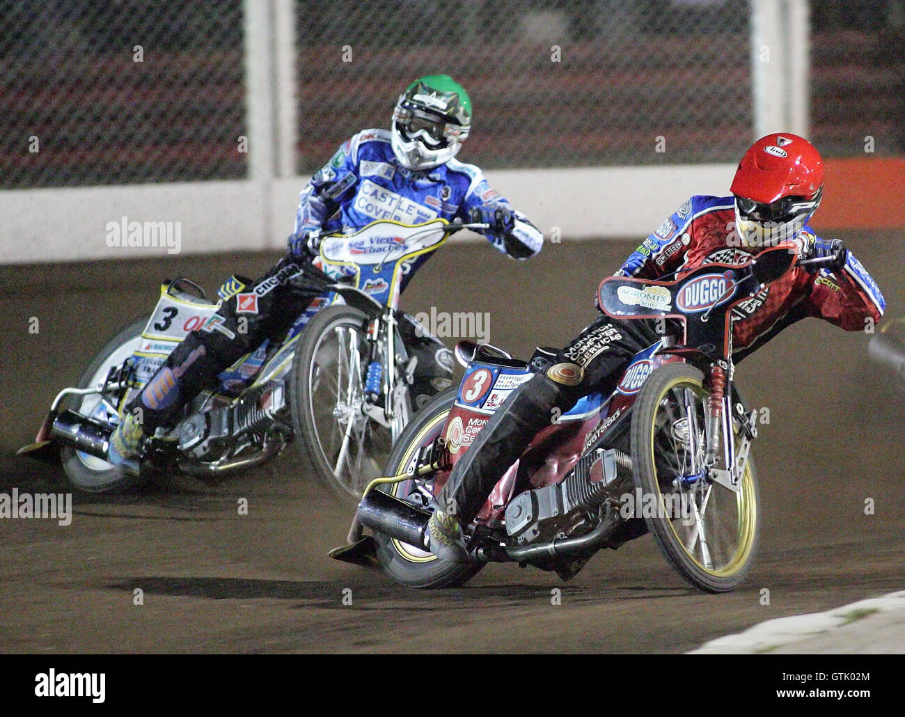 Heat 12 - Kasprzak (red), Pedersen - Lakeside Hammers vs Poole Pirates ...
