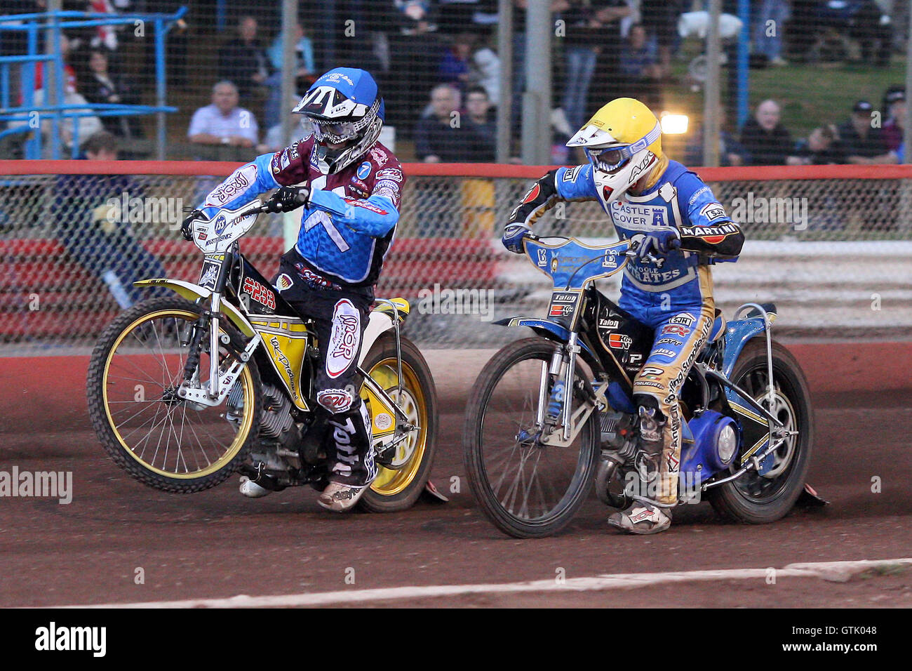 Heat 4: Kim Nilsson (blue) and Jerran Hart - Lakeside Hammers vs Poole ...