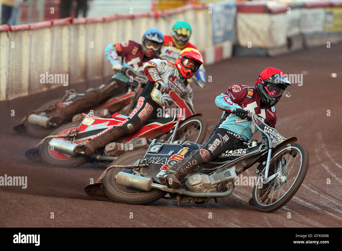 Heat 2: Rob Mear (red), Paul Hurry (yellow), Stuart Robson (blue) and ...