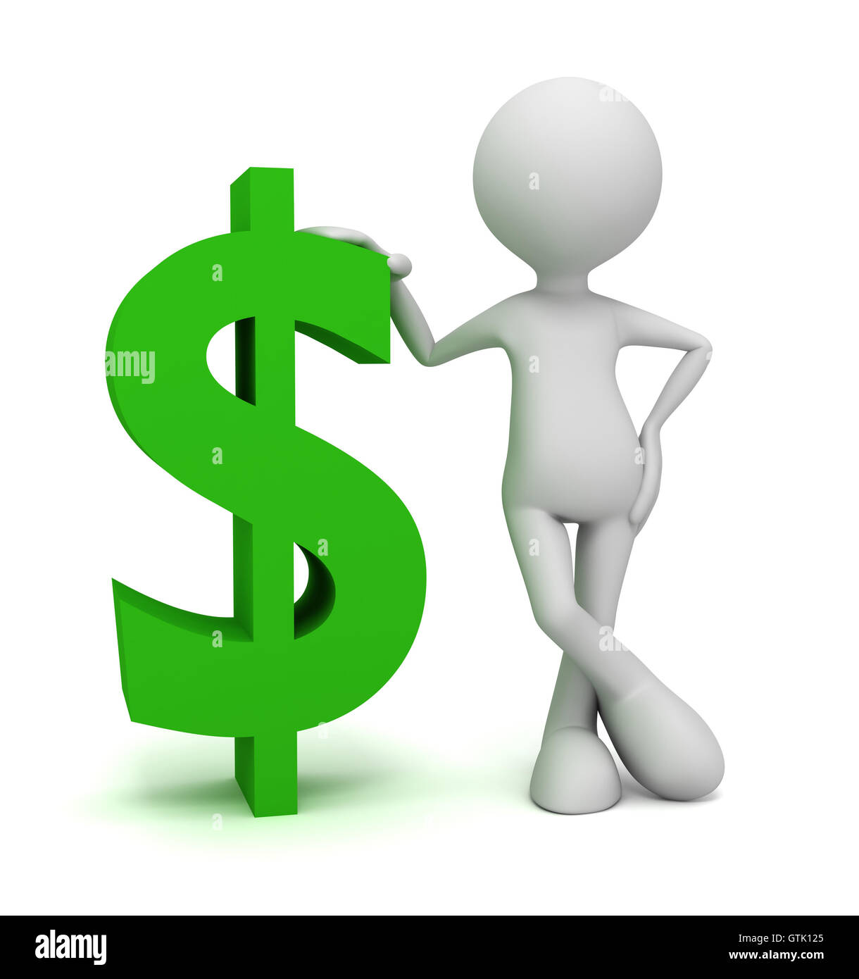 dollar sign and man concept 3d illustration Stock Photo - Alamy