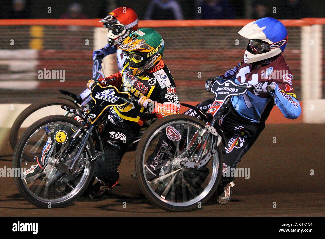 Heat 4: Stuart Robson (blue), Fredrik Lindgren (green) and Kauko ...