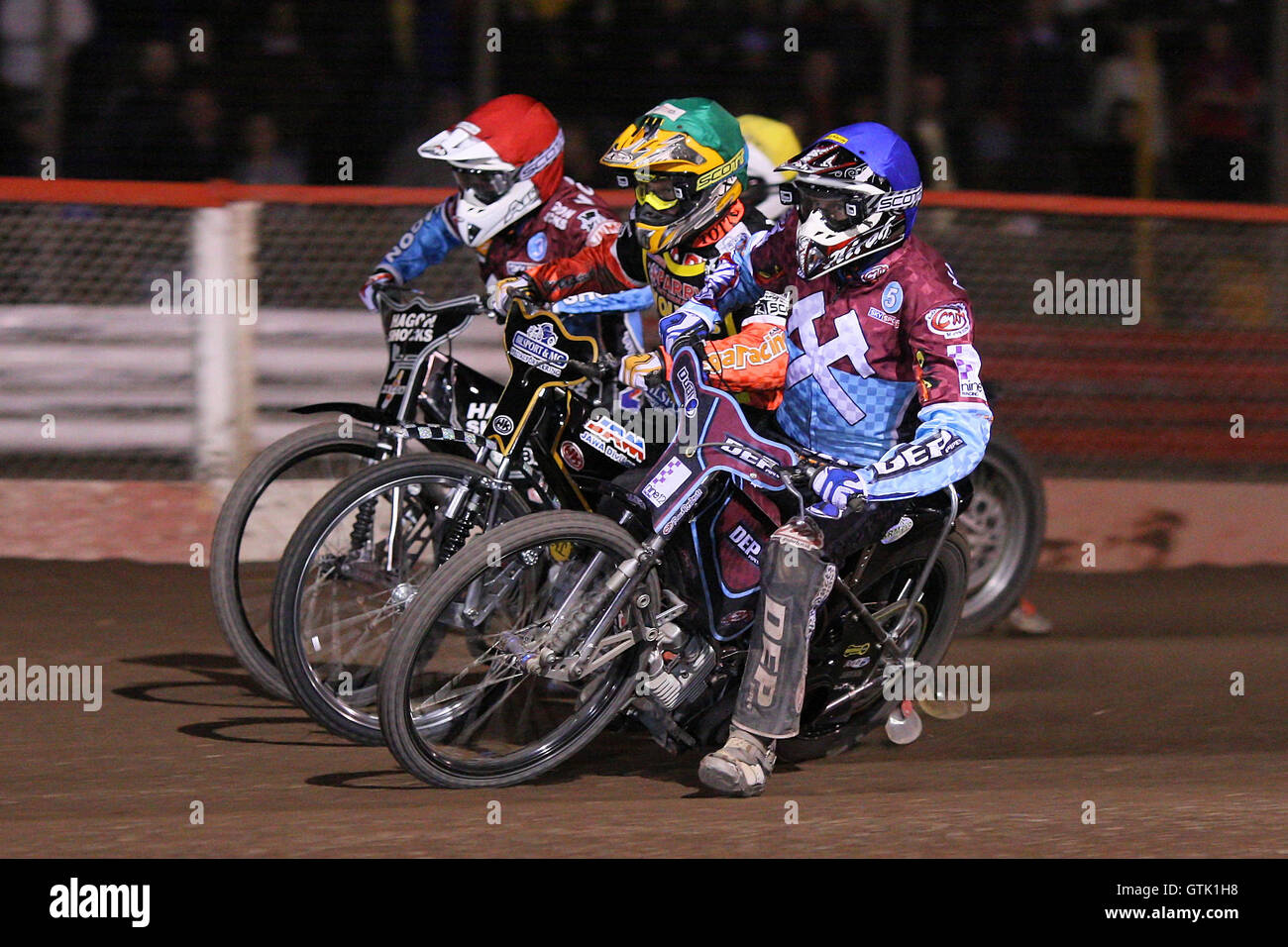 Heat 9: Lee Richardson (red), Kauko Nieminen (blue), Fredrik Lindgren ...