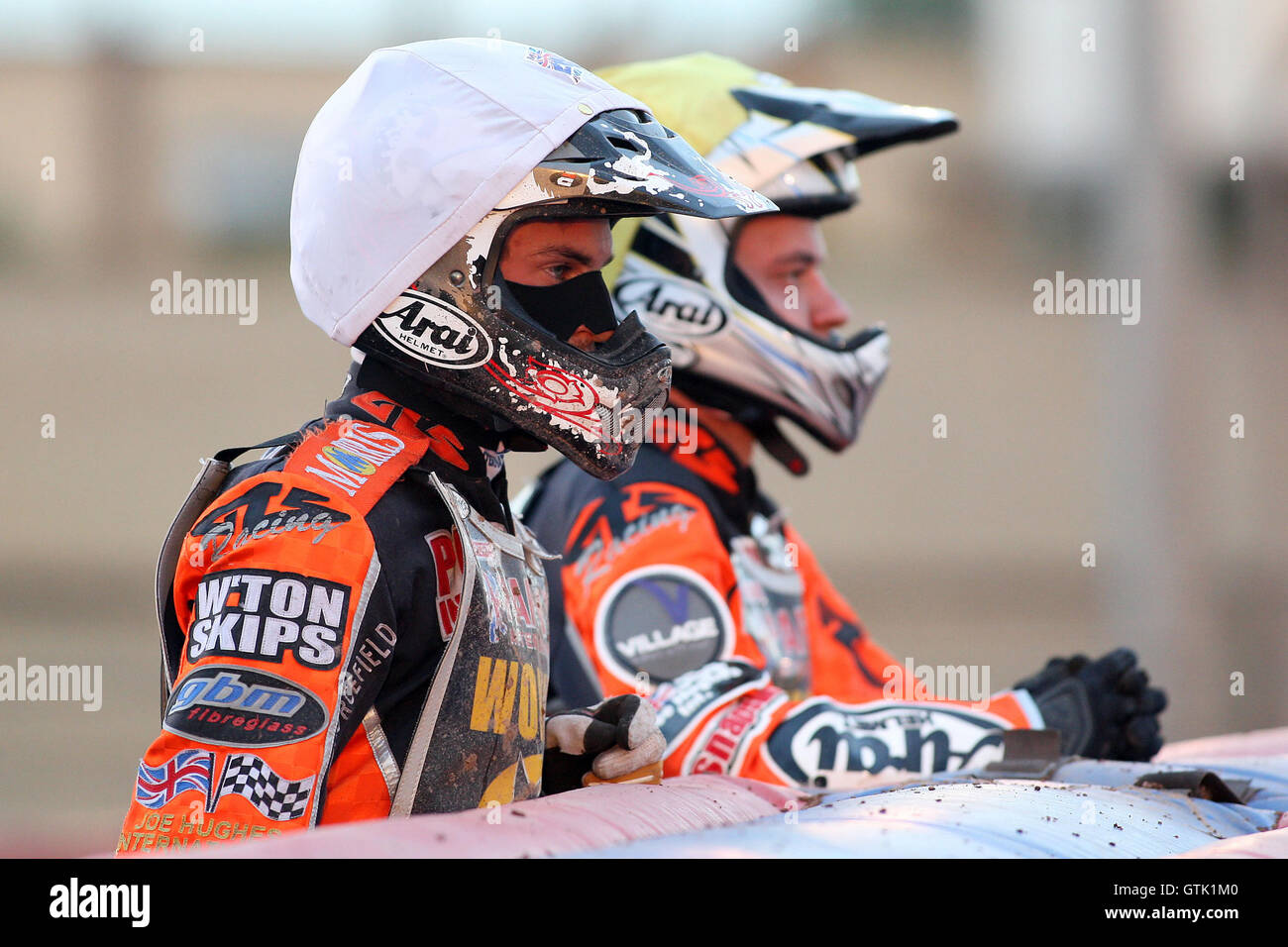 Tyron Proctor (white) and Ricky Wells look on before heat 8 - Lakeside ...