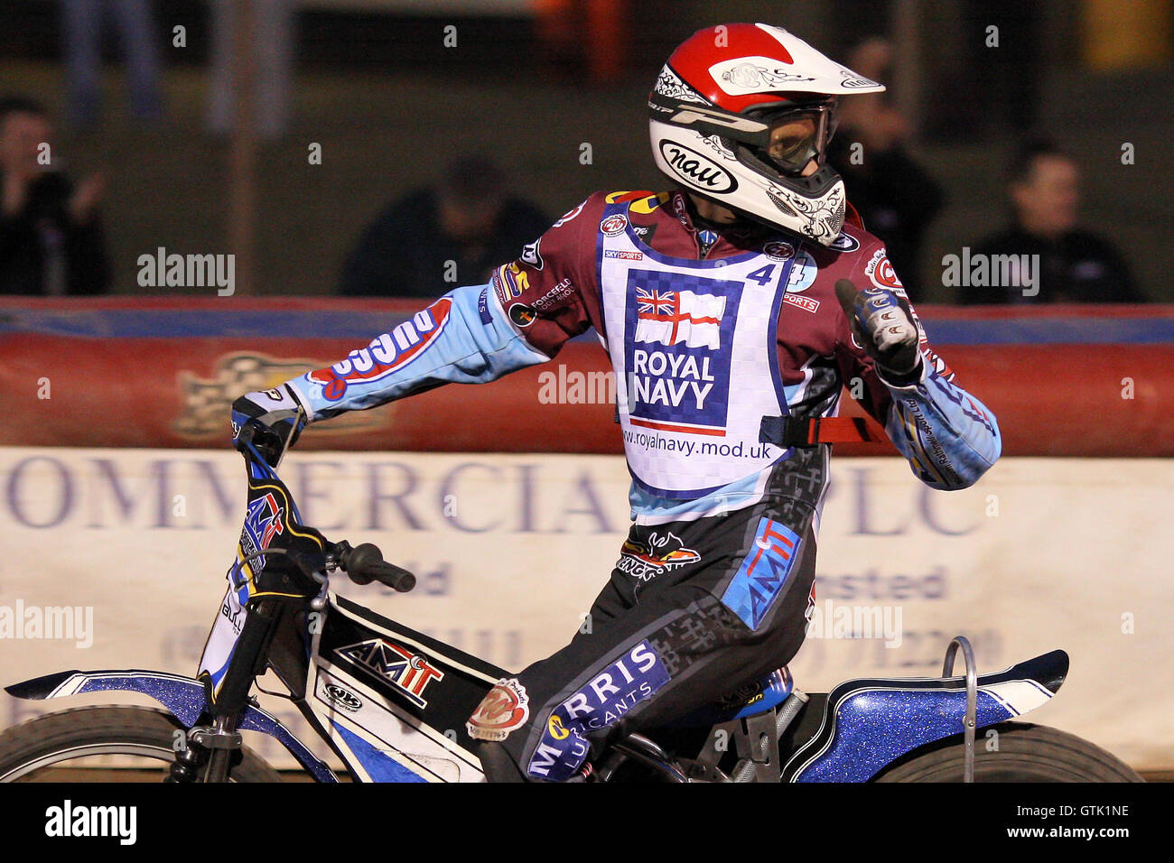 Heat 14: Piotr Swiderski of Lakeside celebrates victory - Lakeside ...
