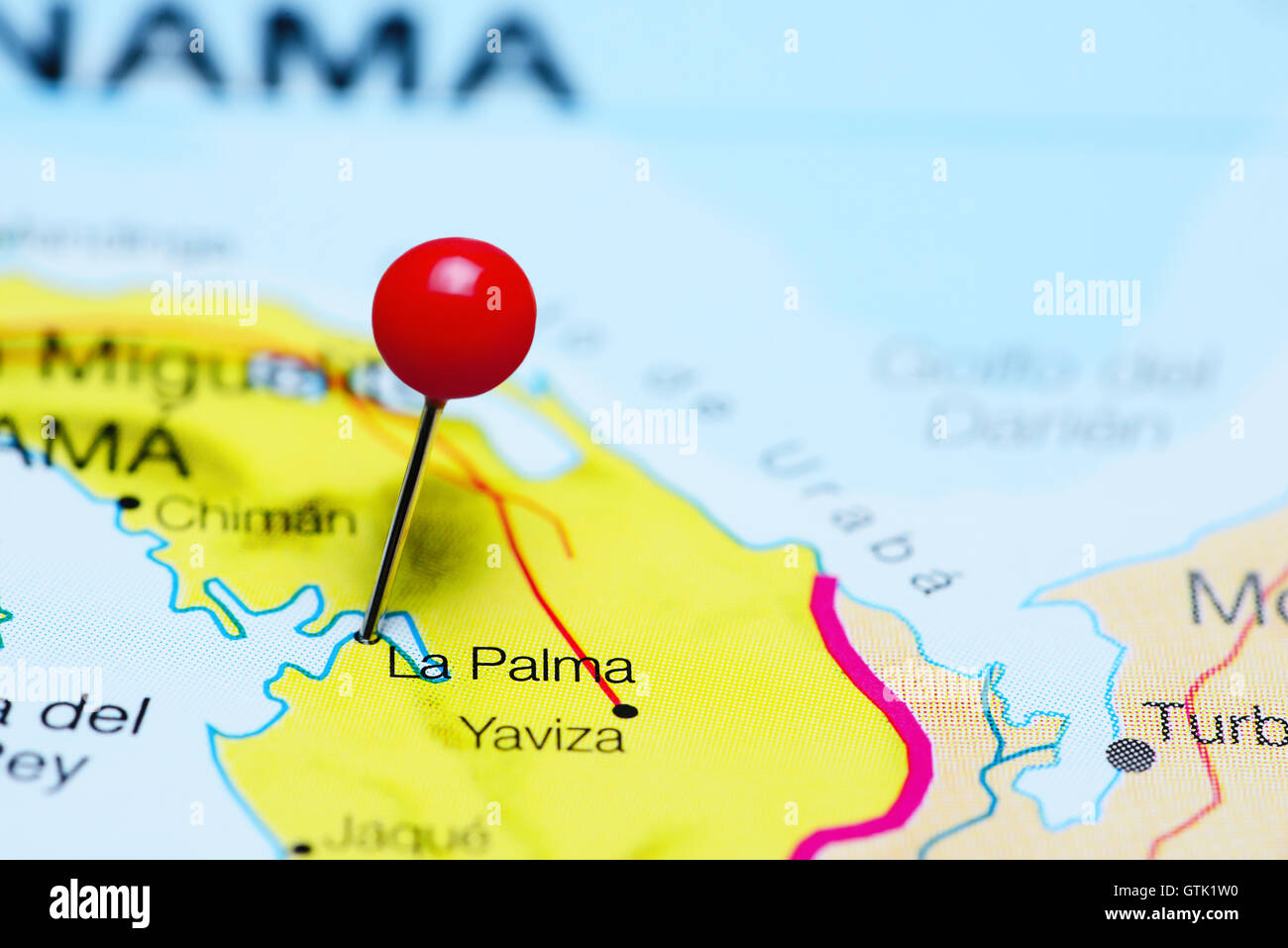 La Palma pinned on a map of Panama Stock Photo - Alamy