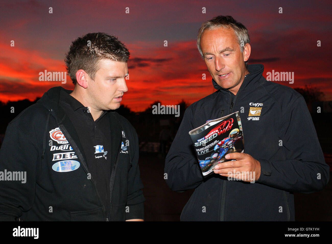 Jon Cook of Lakeside (R) is seen prior to the start of the meeting ...