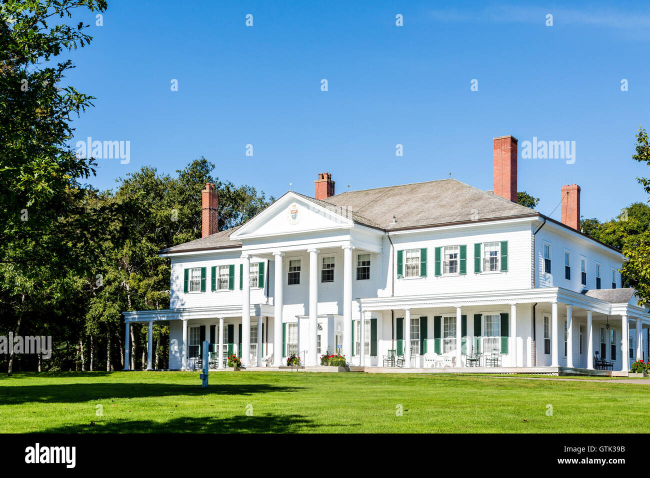 Red And White Georgian Colonial House