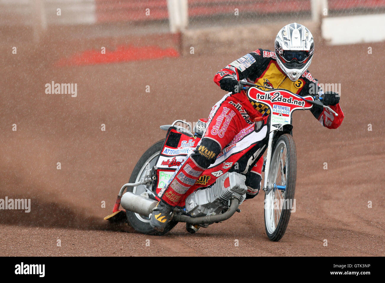Phil Morris rides for Lakeside Hammers during pre-season speedway ...
