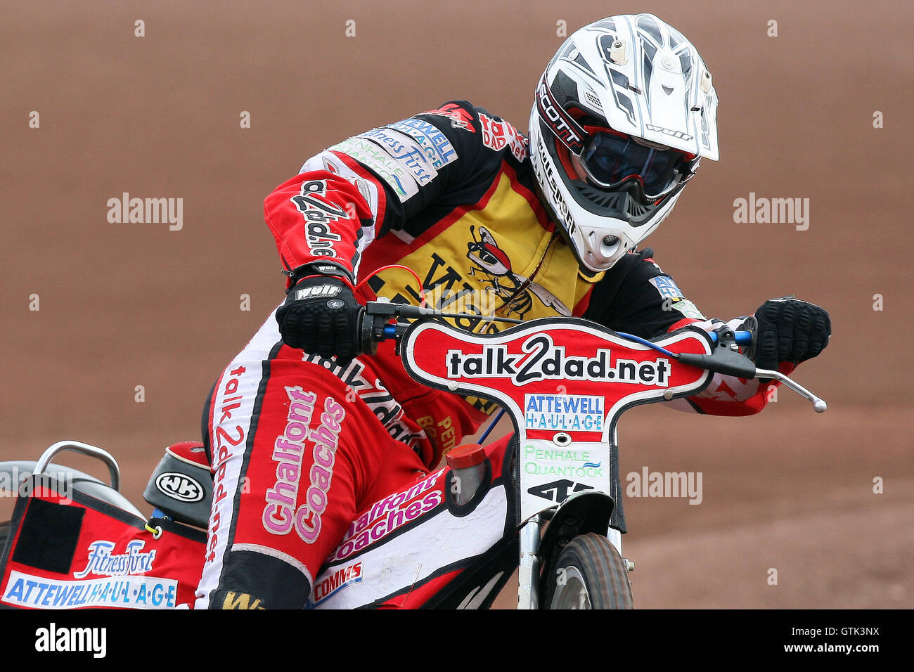 Phil Morris rides for Lakeside Hammers during pre-season speedway ...