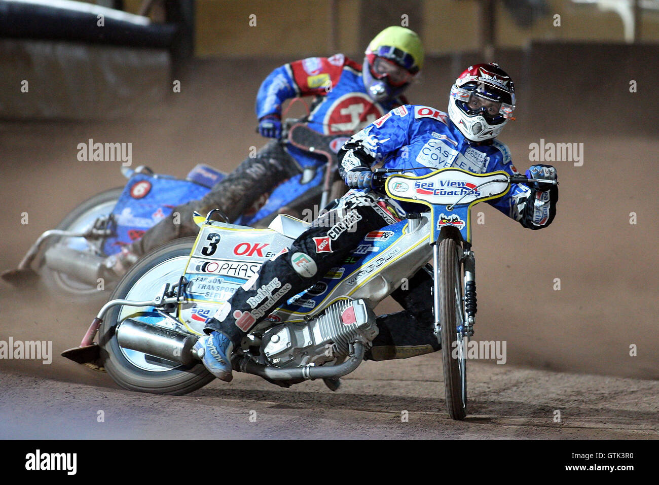 Heat 9: Pedersen (red), Kling (yellow) - Poole Pirates vs Lakeside ...