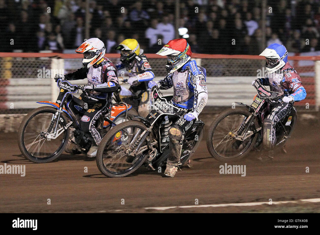 Heat 13: Darcy Ward (red), Rob Mear (blue), Peter Karlsson (white) and ...
