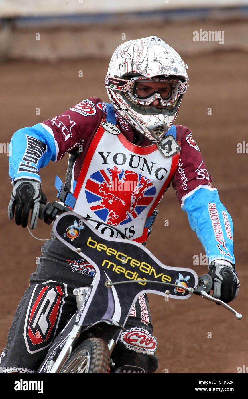 Jerran Hart (4) rides during British Under-21 Speedway Championship ...