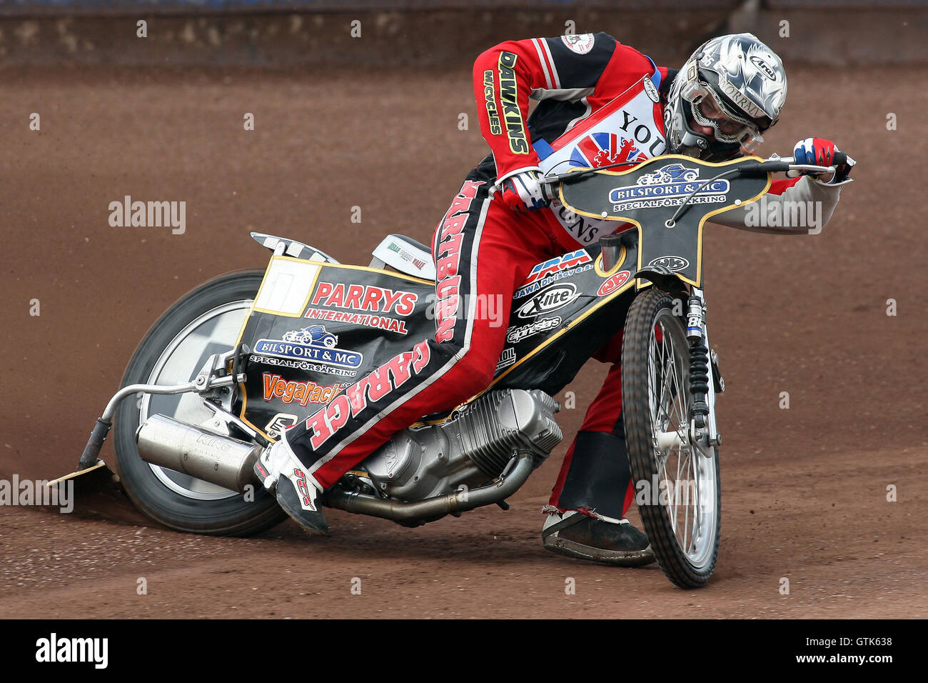 Steve Worrall (15) rides during British Under-21 Speedway Championship ...