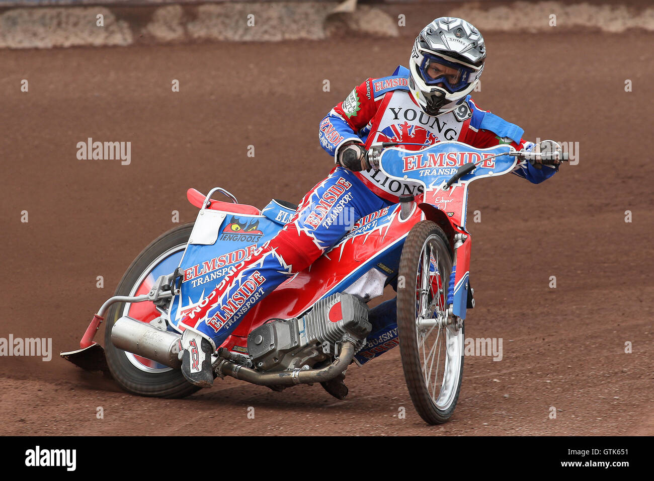 Joe Haines (9) rides during British Under-21 Speedway Championship ...