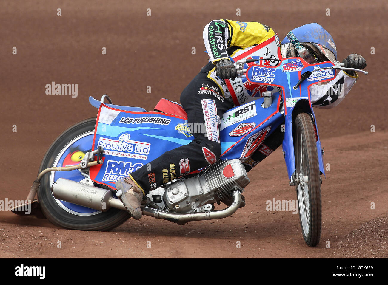 Josh Auty (5) rides during British Under-21 Speedway Championship ...