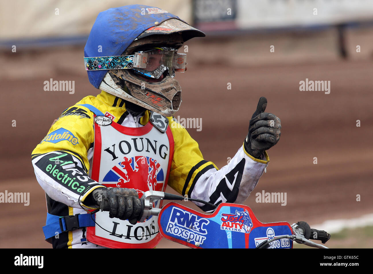 Josh Auty (5) rides during British Under-21 Speedway Championship ...