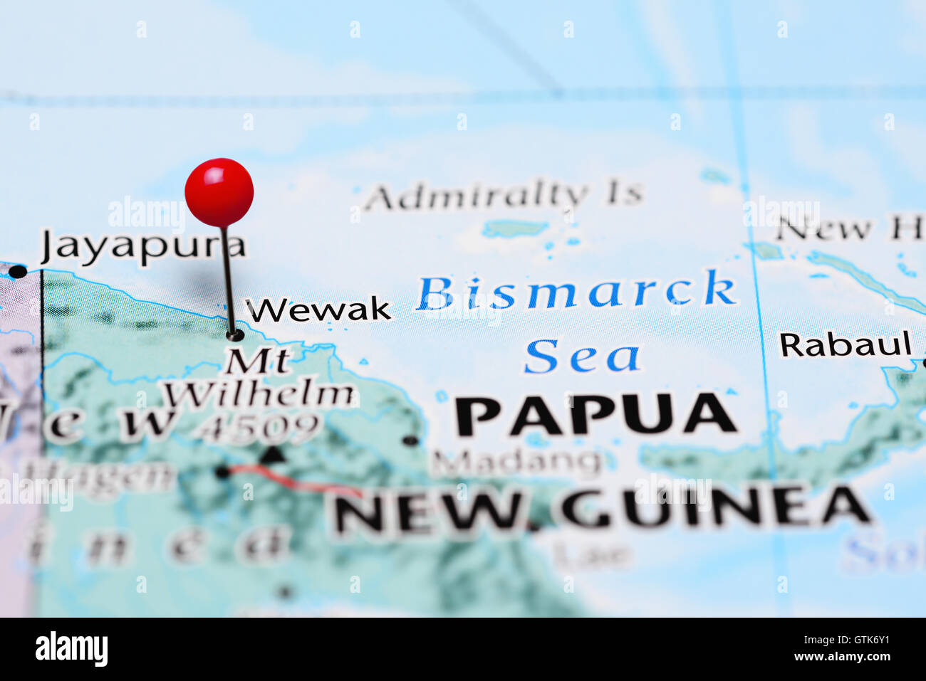 Wewak pinned on a map of Papua New Guinea Stock Photo - Alamy
