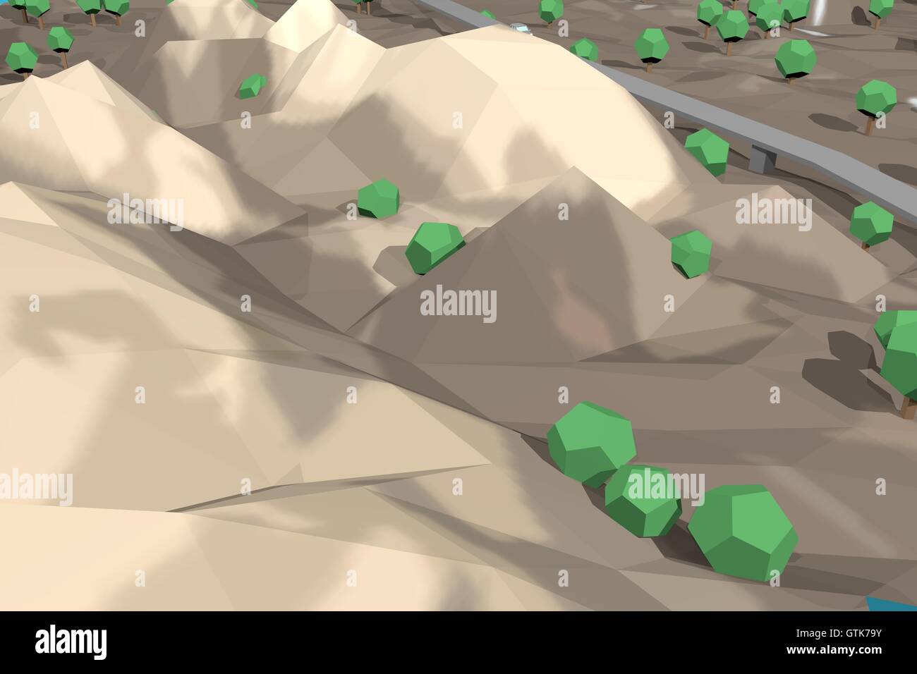 3D Landscape in Motion. nice 3D Rendering Stock Photo - Alamy