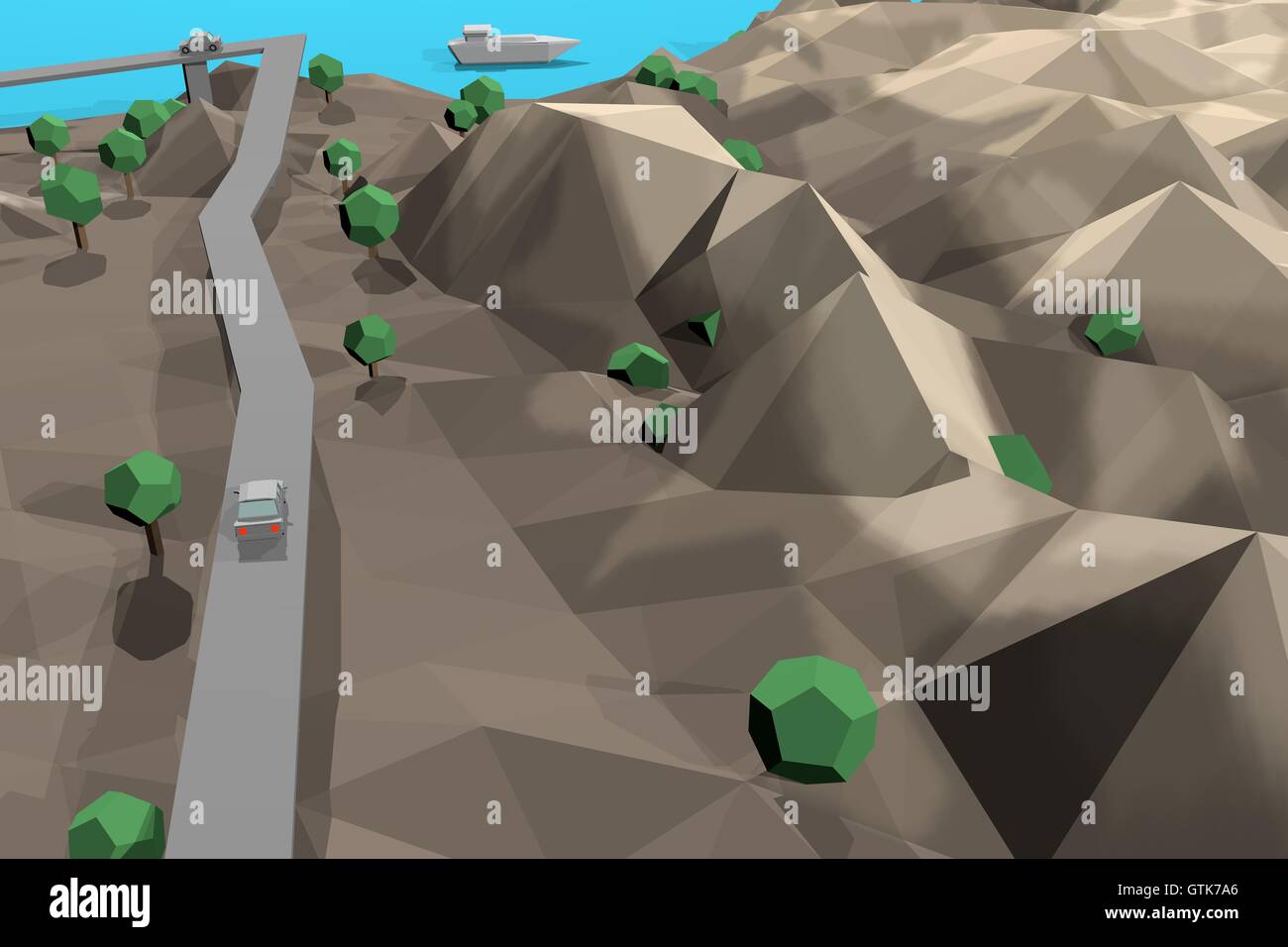 3D Landscape in Motion. nice 3D Rendering Stock Photo - Alamy