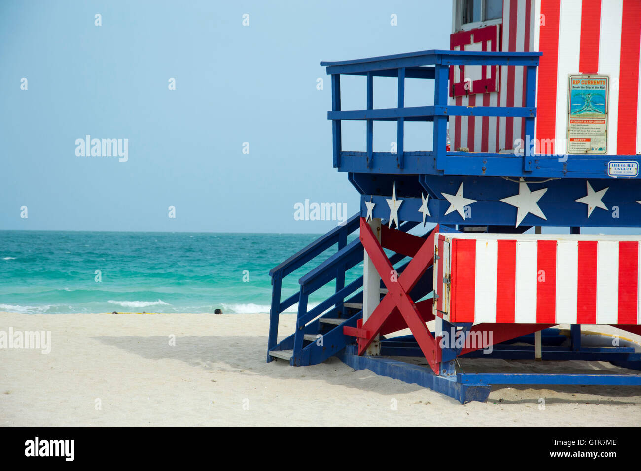 colorful Lifeguard Tower in South Beach, Miami Beach, Florida Stock ...