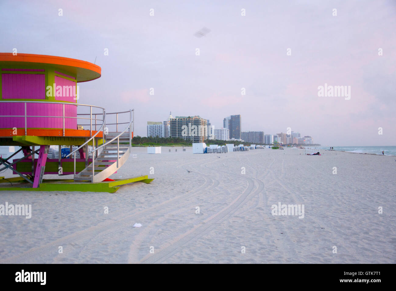 colorful Lifeguard Tower in South Beach, Miami Beach, Florida Stock ...