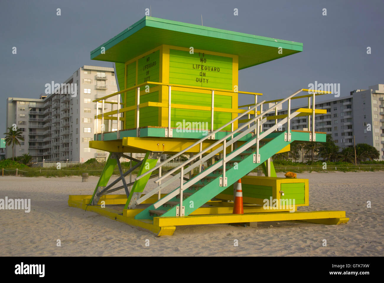 Colorful Lifeguard Tower in South Beach, Miami Beach, Florida Stock ...