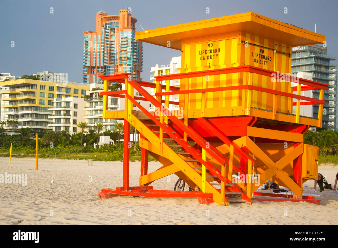 Colorful Lifeguard Tower in South Beach, Miami Beach, Florida Stock ...