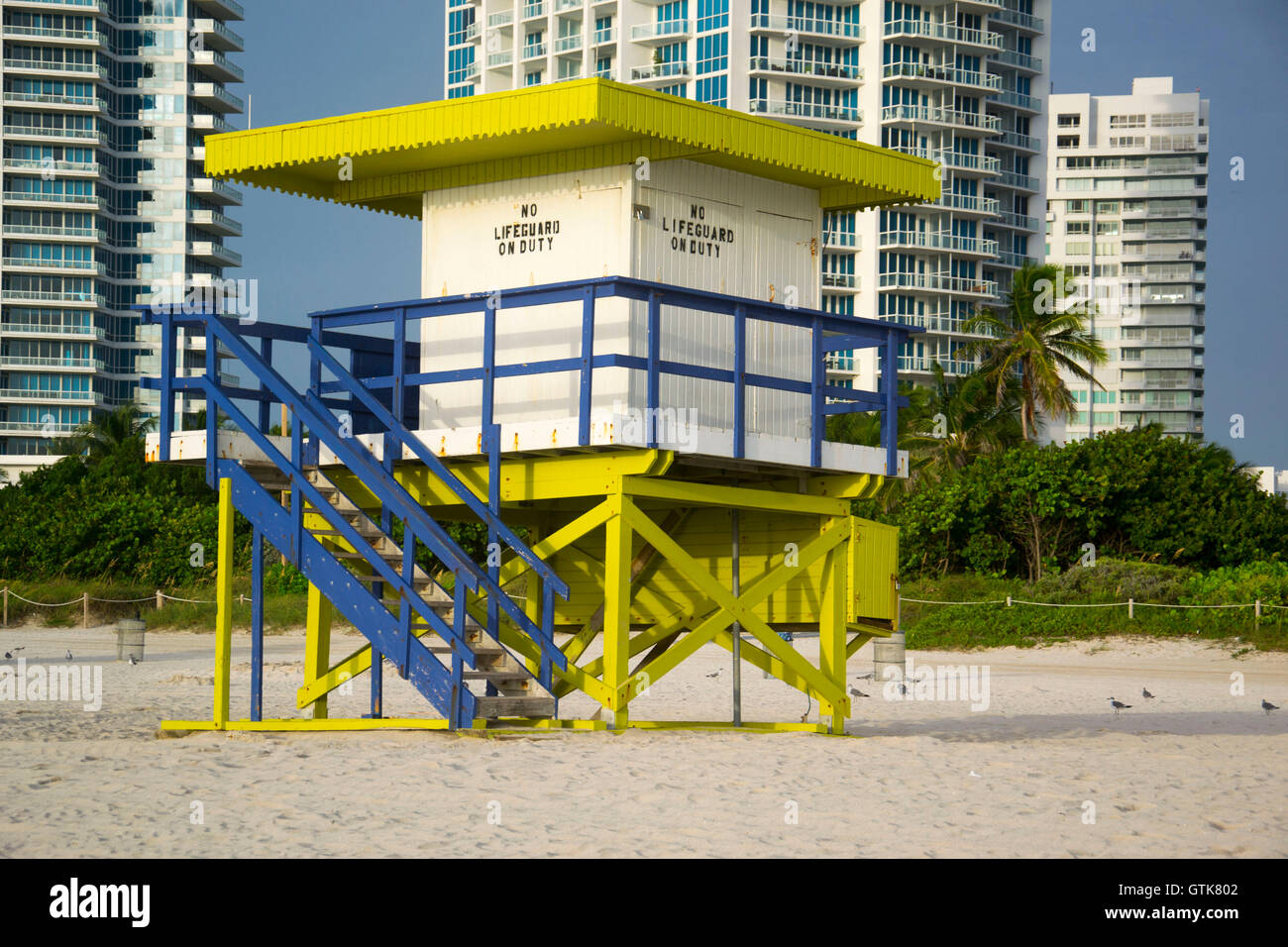 Colorful Lifeguard Tower in South Beach, Miami Beach, Florida Stock ...