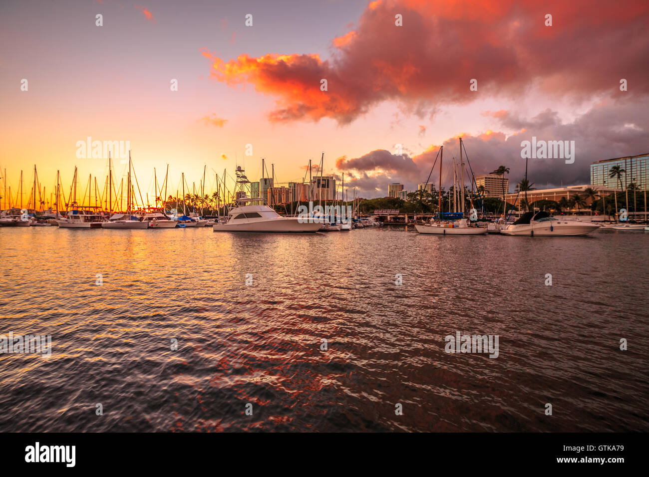 Ala Wai Yacht Harbor Waikiki Oahu Hawaii High Resolution Stock ...