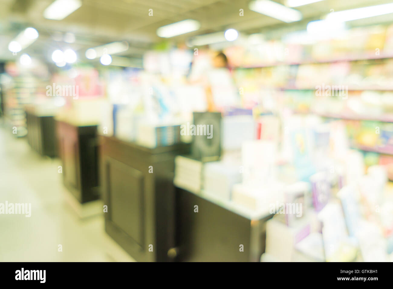 Abstract of blurred people in the book store, Modern book store Stock ...