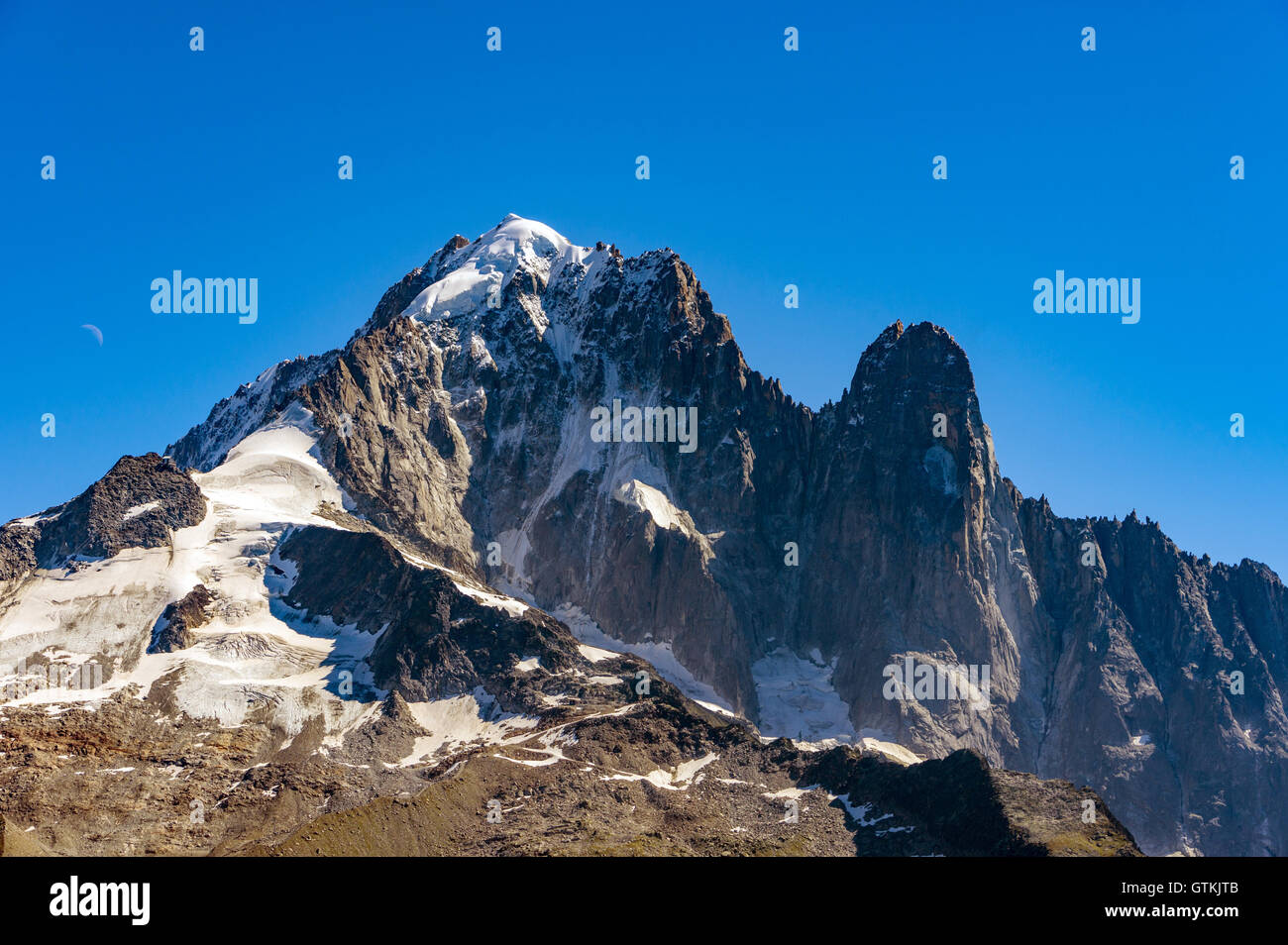 Aiguille Verte and the Aiguille du Dru, Chamonix Mont Blanc Stock Photo ...