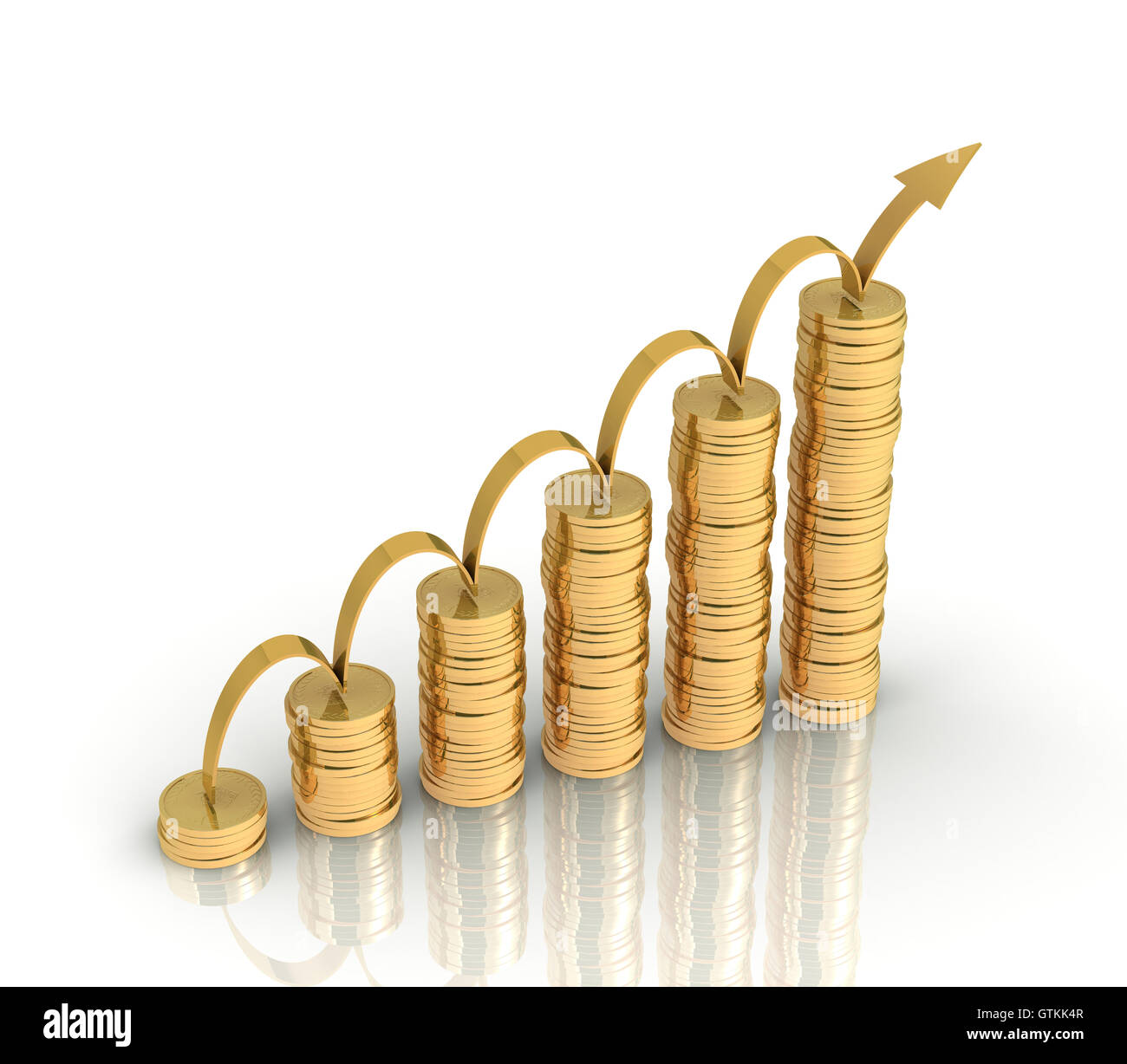 gold coins graph concept 3d illustration Stock Photo - Alamy