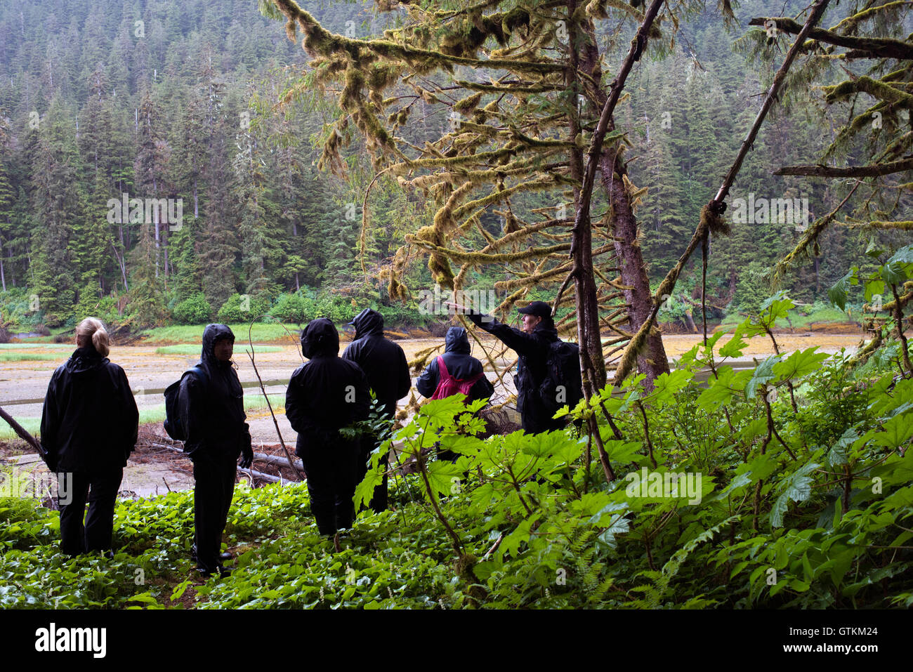 Tourists at Scenery Cove, Thomas Bay, Petersburg, Southeast Alaska ...
