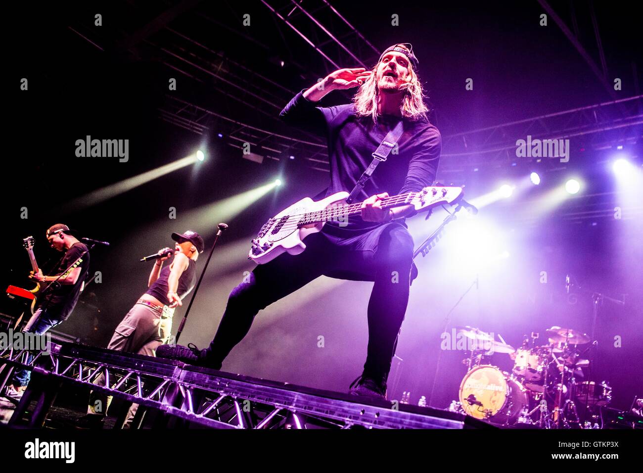 Australian rock band Tonight Alive performs live in Milano, Italy Stock ...
