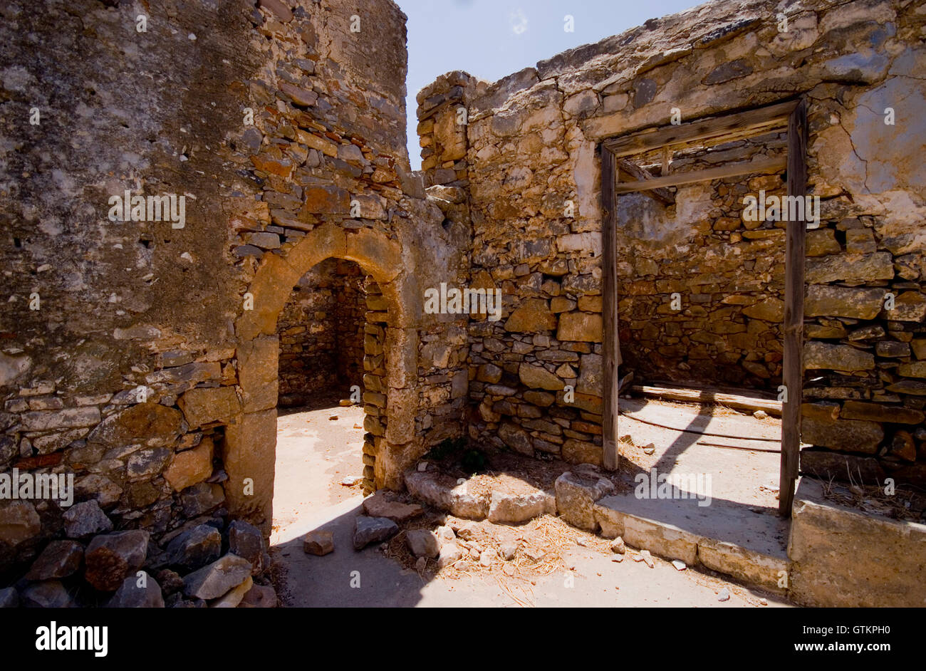 Spinalonga Leper Island, Crete. Off the coast of the town of Elounda ...