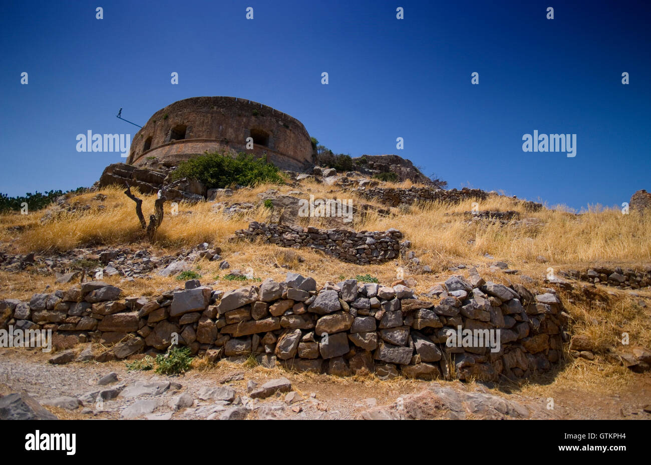 Spinalonga leper hospital, Crete. Leper Island off the coast of the ...